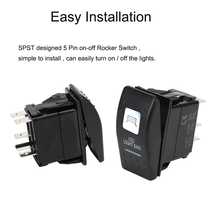 Rocker Switch Horn DC12-24V Illuminated LED WINCH Rear Front lights ...